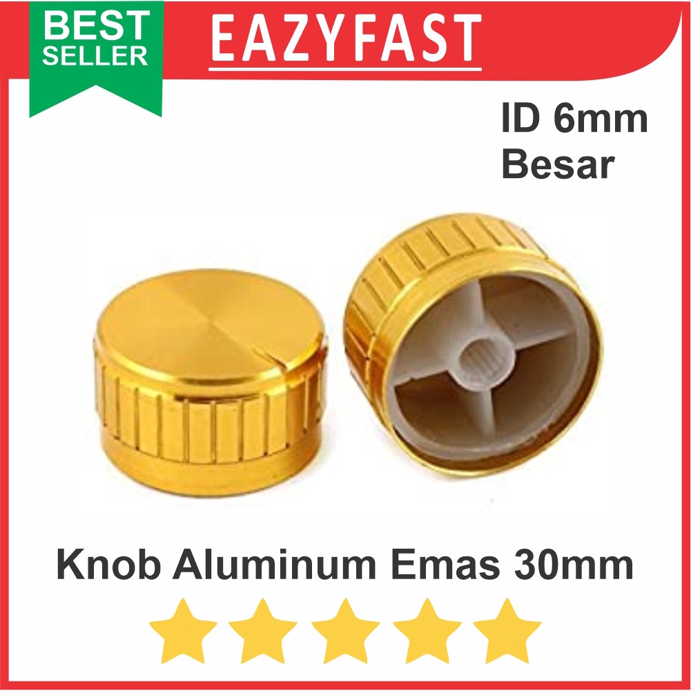 Jual Knob Knop Potensio BESAR Gold Emas Tutup Potensiometer Putar ...