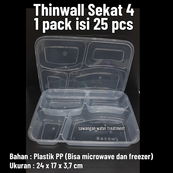 Jual Thinwall sekat isi 25 pcs / Box Bento / Tempat makan sekat - Sekat 4 Victory, Buble Wrap ...