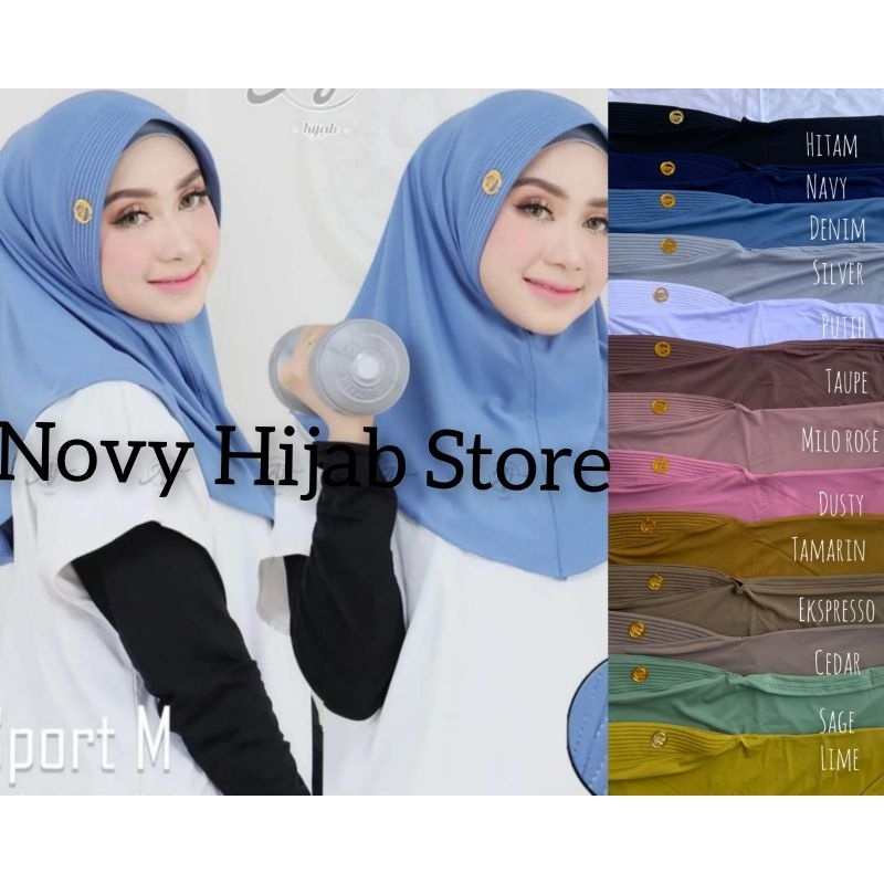 Jual COD Hijab Sport M Ada Aklirik Emas Merk AJ Premium Stella Tebal ...