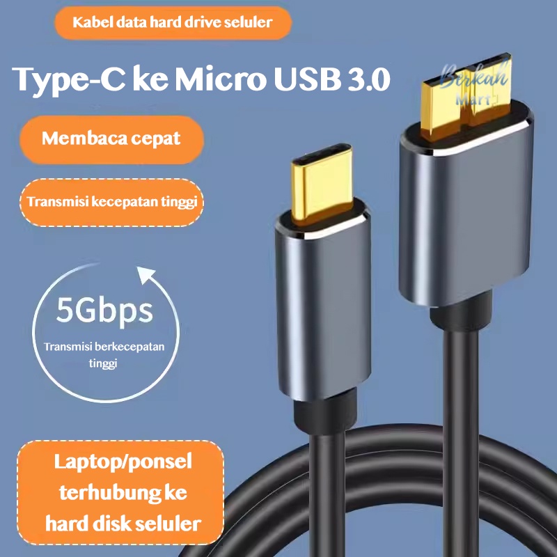 Jual External Hard Drive Disk Type C to Micro-B 3.0 Cable Sinkronisasi ...