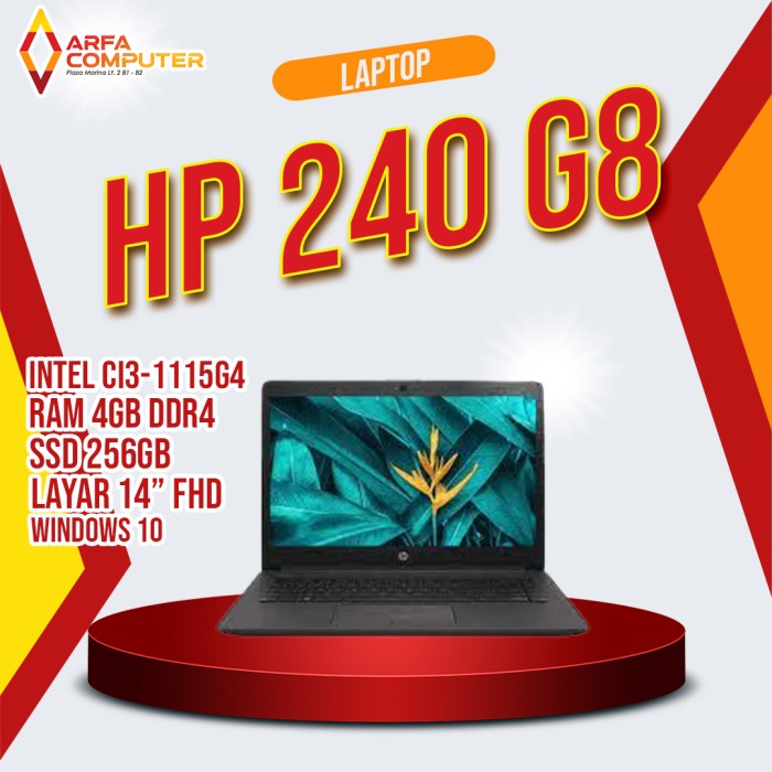 Jual LAPTOP HP 240 G8 CI3-1115G4 (4GB/256GB/14"FHD) FREE MOUSE+TAS ...