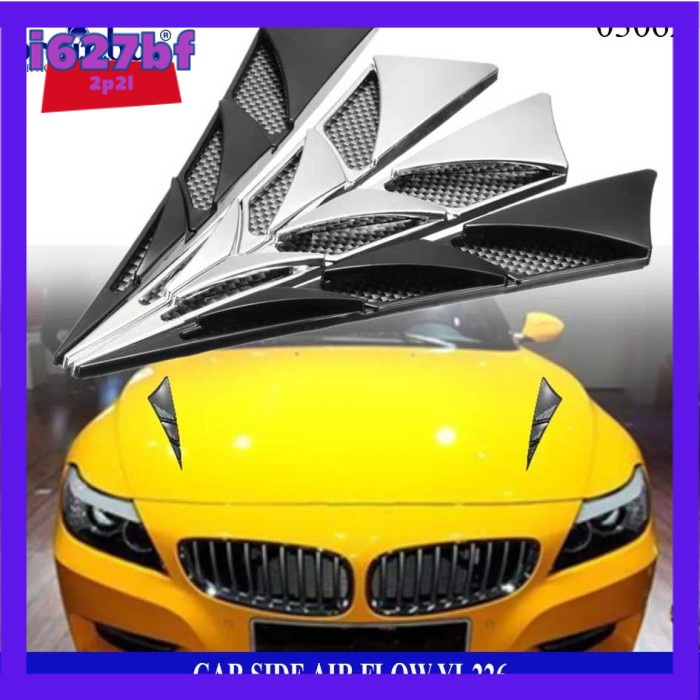 Jual Universal Side Car Air Flow Fender YI-226 BLACK - Air Scoop - Vent ...