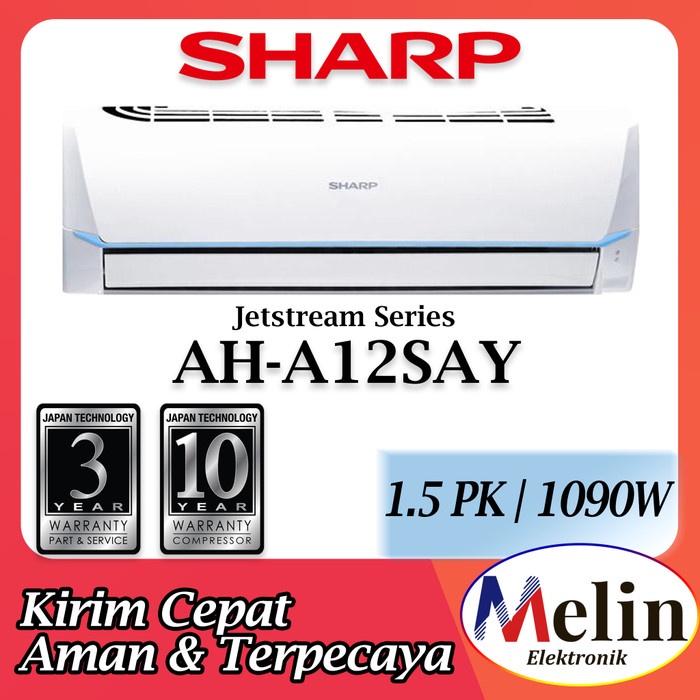 Jual AC SHARP 1.5 PK AH-A12SAY THAILAND JETSTREAM SERIES 1 1/2 PK UNIT ...