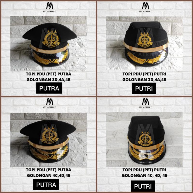 Jual TOPI PDU PET PUTRA/PUTRI Gol 3D, 4A, 4B , 4C, 4D, 4E KEJAKSAAN ...