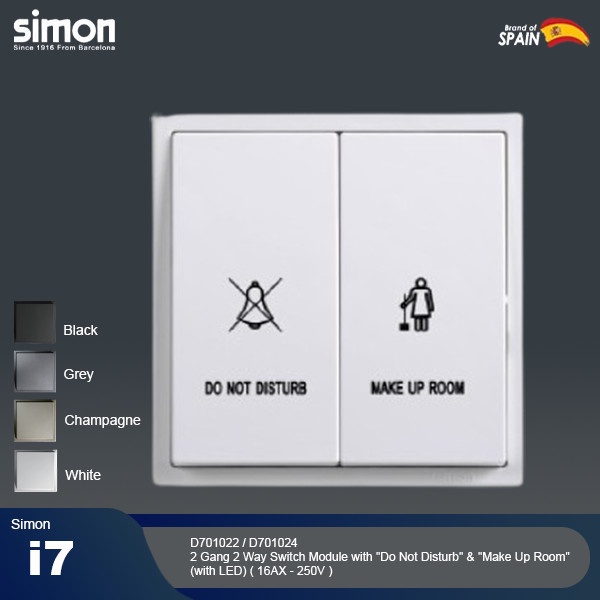 Jual SIMON i7 2 Gang 2 Way Switch "Do Not Disturb" & "Make Up Room ...