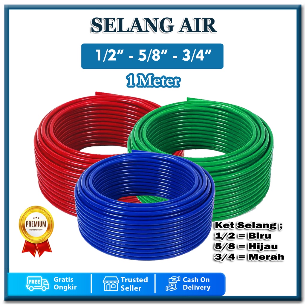 Jual SELANG AIR TAMAN 1/2 5/8 3/4 INCH PERMETER ELASTIS DOP TEBAL ALAT SIRAM KEBUN CUCI MOTOR ...