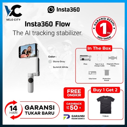 Jual Insta360 Flow Smartphone AI Auto Tracking Gimbal Stabilizer Insta 360 | Shopee Indonesia