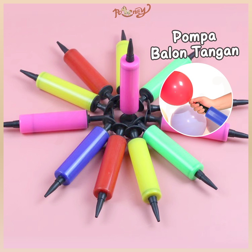 Jual Poney Pompa balon tangan manual Alat pompa tiup angin balloon ...