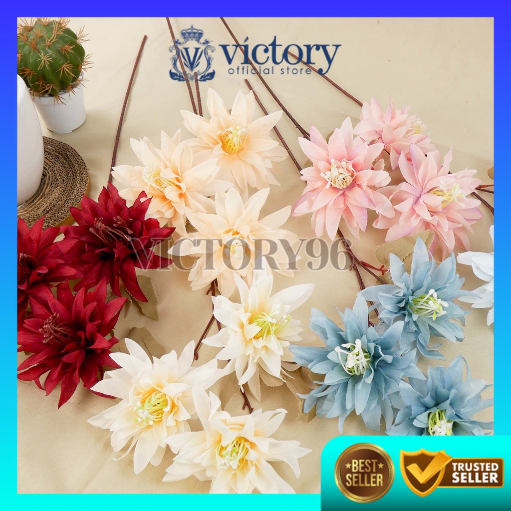 Jual BUNGA ANEMONE PANJANG X3 ARTIFICIAL DIY KAIN CRISANT DAHLIA TAMAN ...