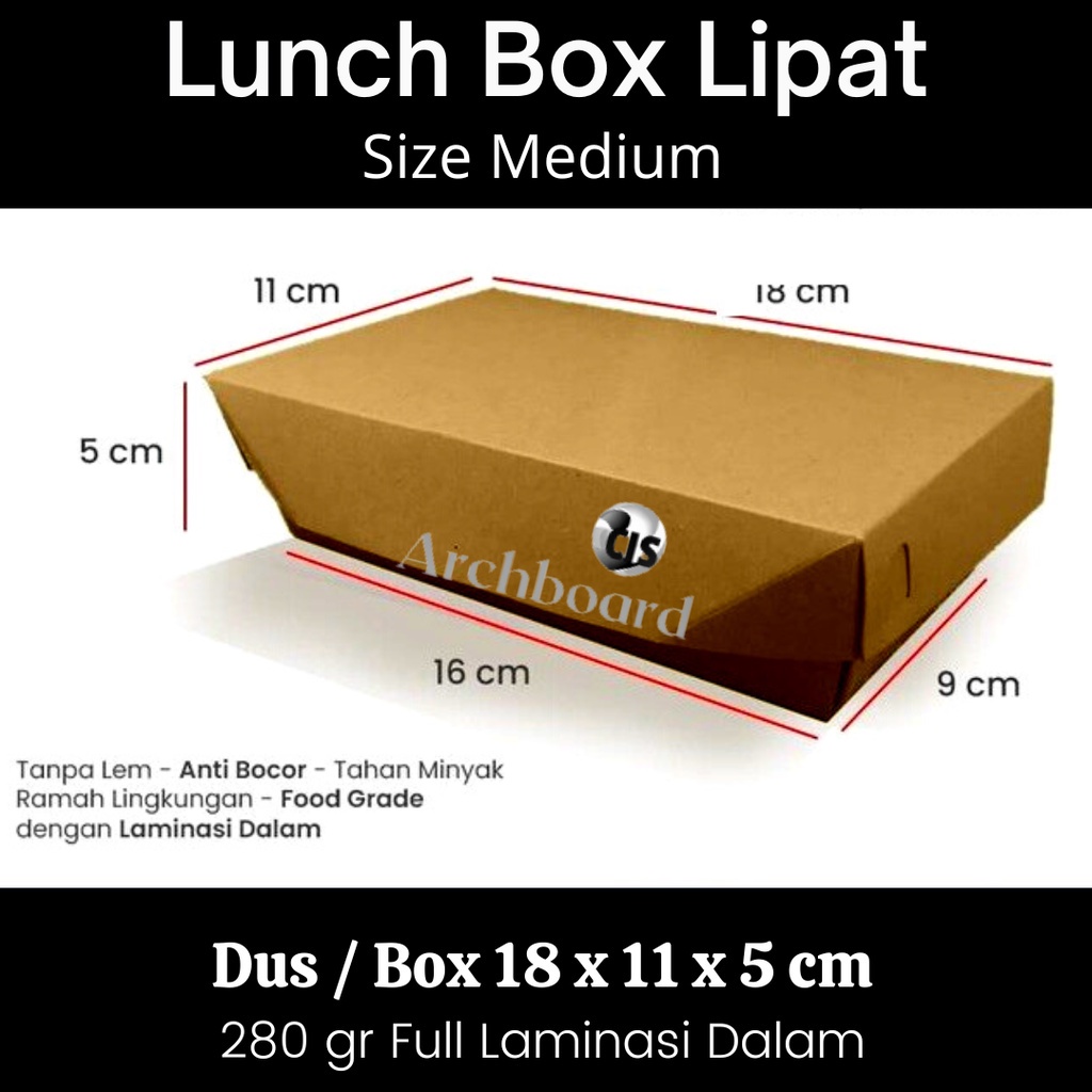 Jual Box Kraft - Paper Lunch - Box Lipat Kemasan Makanan - Size Medium ...