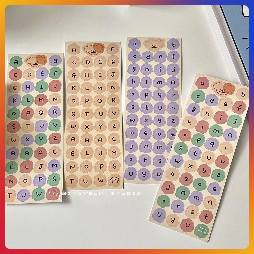 Jual Stiker kartun alfanumerik/stiker manual bahasa Inggris Korea ...