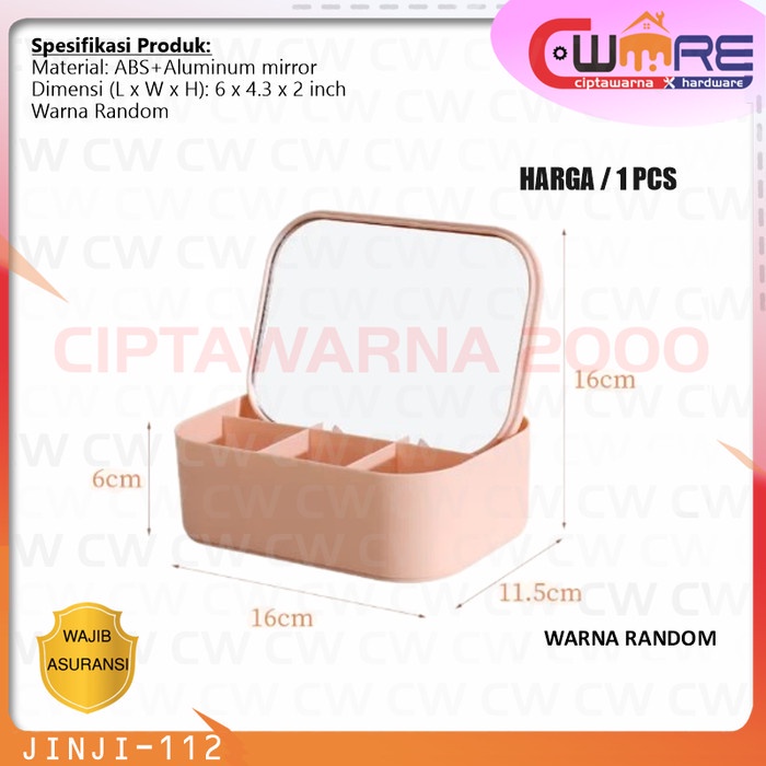 Jual Kotak Penyimpanan Kosmetik Makeup Cermin Meja Organizer 6 Sekat ...