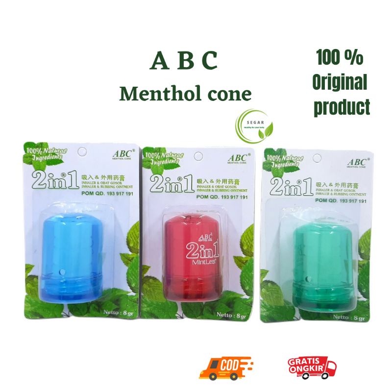 Jual ABC Menthol Cone 2 in 1 ( 8gr / 20gr ) - Inhaler Dan Obat Gosok ...