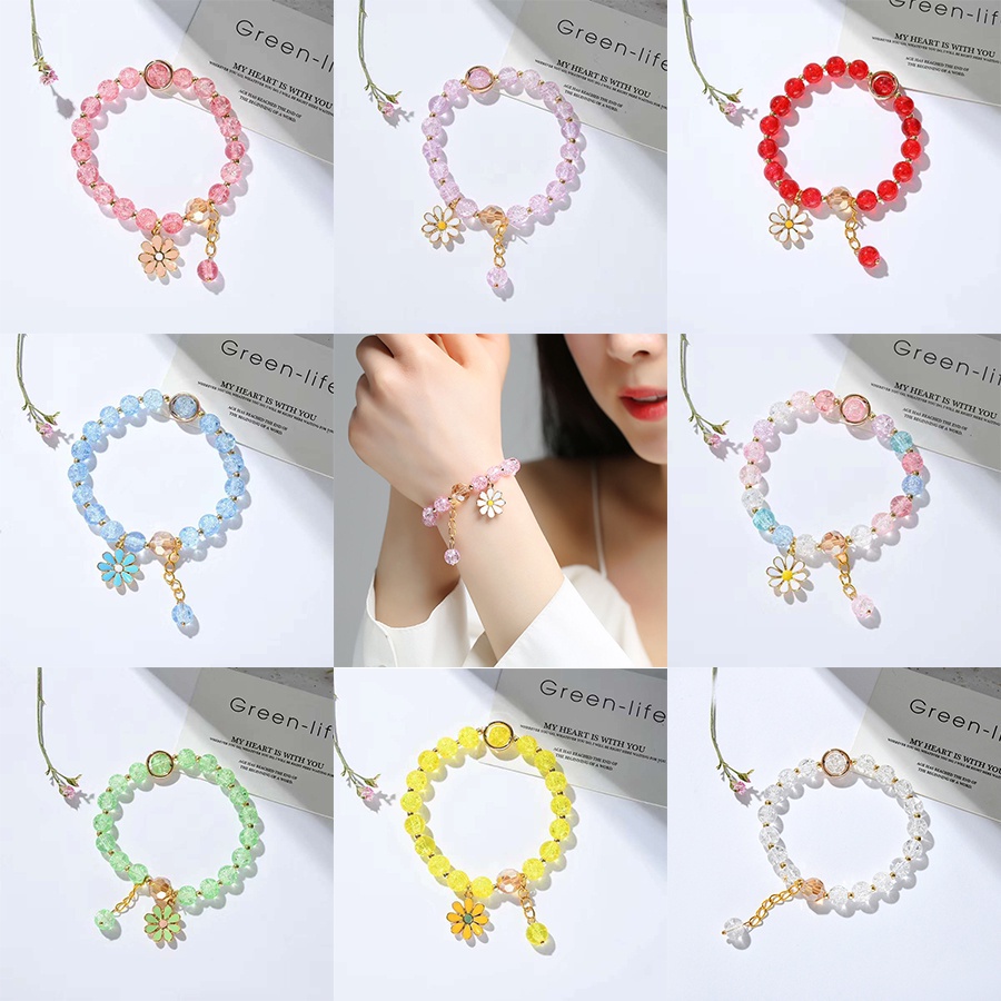Jual Gelang Aesthetic Daisy Rumbai Bunga Kristal Wanita - Crystal Daisy ...