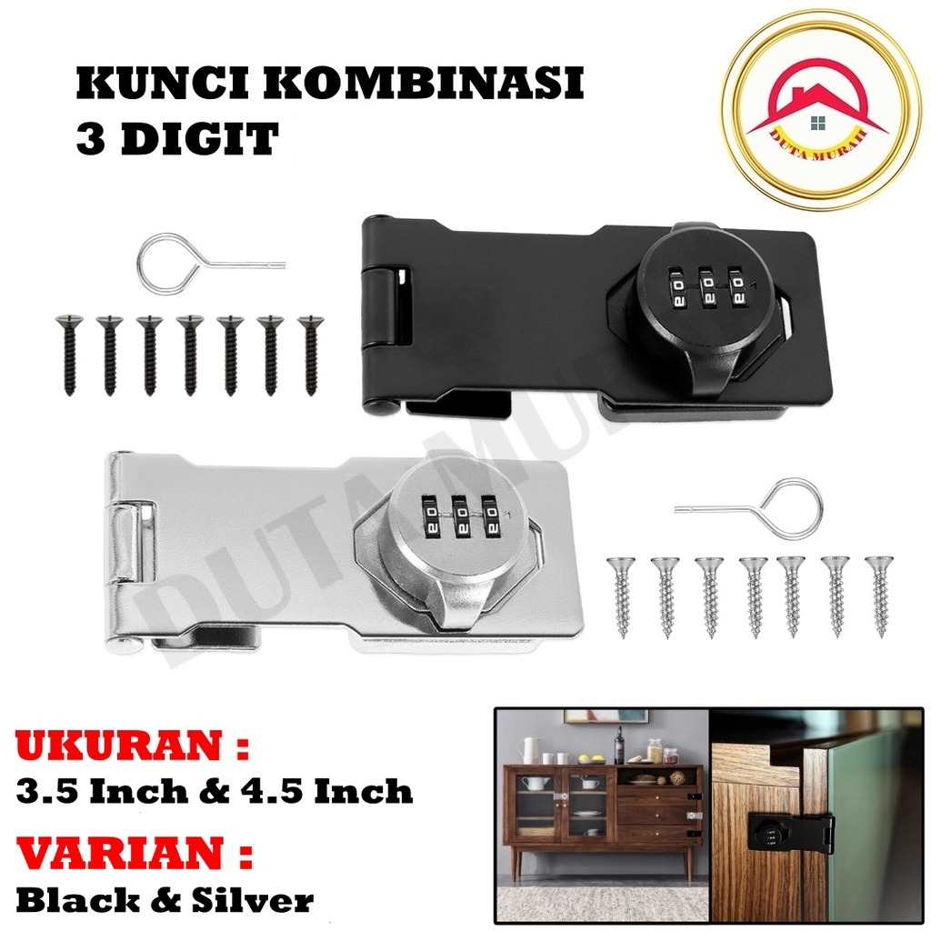 Jual Kunci Kombinasi 3 Digit Tempat Gembok Kunci Gembok Pintu Anti ...