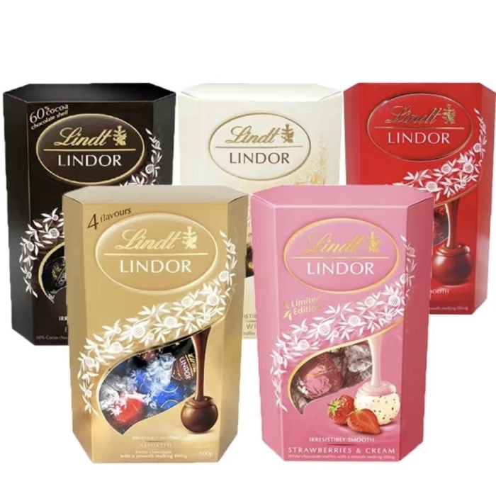 Jual Lindt Lindor Milk Dark Assorted Chocolate Cokelat 200 Gram 1 Box ...