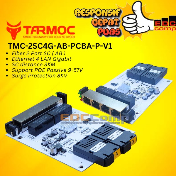 Jual Tarmoc TMC-2SC4G-AB-P-V1-PCBA | Media Converter Switch 2FO 4LAN / 2 FO 4 LAN Gigabit POE IN ...