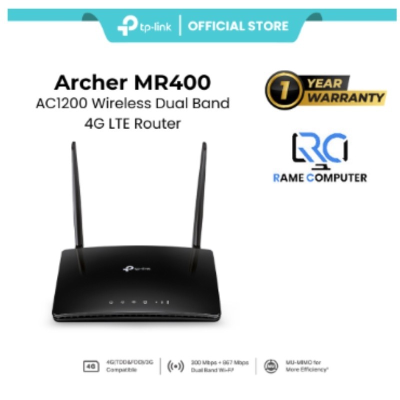 Jual TP-Link Archer MR400 AC1200 Wireless Dual Band Gigabit 4G LTE ...