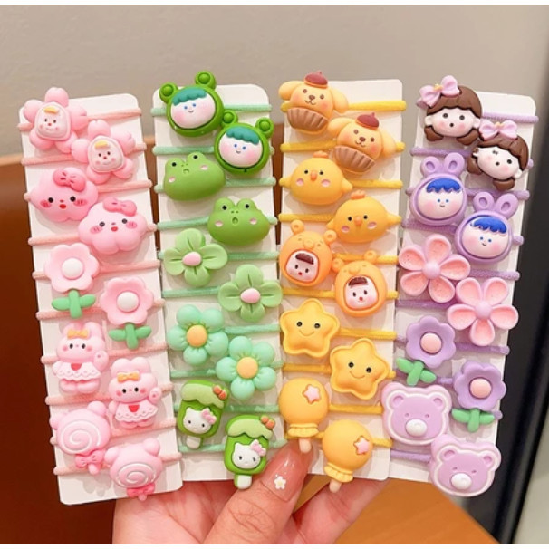 Jual IKAT RAMBUT ANAK 10PCS MODEL KOREA KARAKTER LUCU / AKSESORIS ...