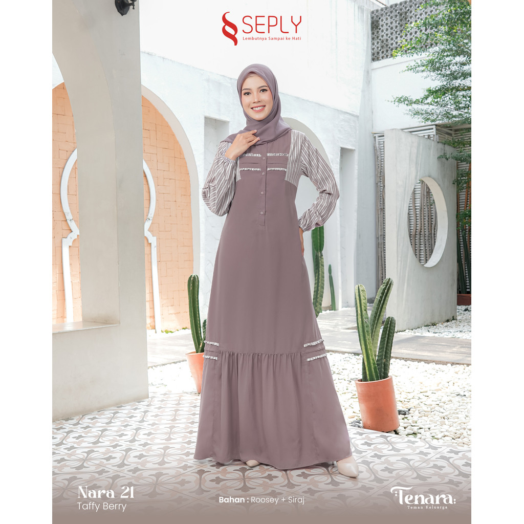 Jual Sarimbit Tenara Lebaran Keluarga Gamis Polos Dewasa Nara 21 Busana ...