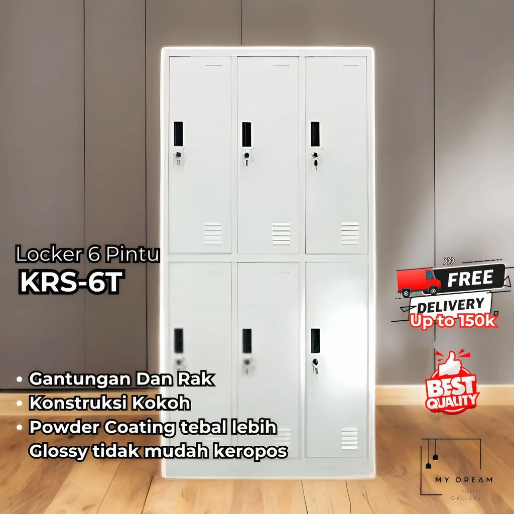 Jual Lemari KRS 6T Locker Besi 6 Pintu | Lemari Besi Loker Karyawan ...