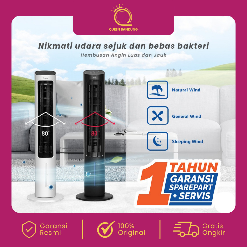 Jual GREE x FLIFE Tower Fan Air Cooler Kapasitas 4 Liter Penyejuk Ruangan Model GTA-ACOOL4 - FTA ...
