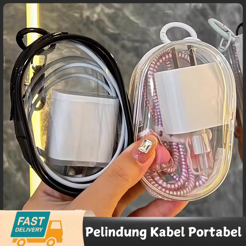 Jual Kotak Penyimpanan Kabel Data Bening Tas Penyimpanan Bulat Kabel ...