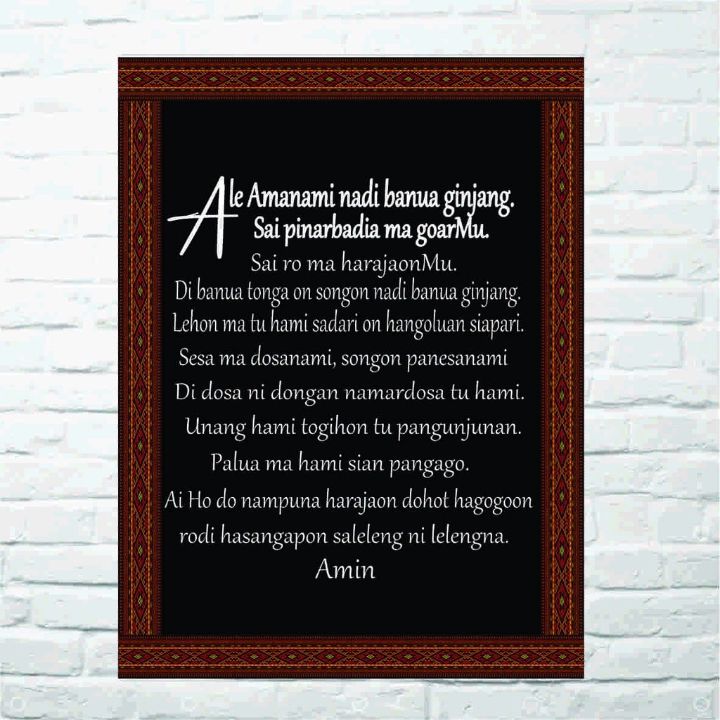 Jual DOA BAPA KAMI BAHASA BATAK -WALL DECOR/ HIASAN DINDING TEMPEL UK ...
