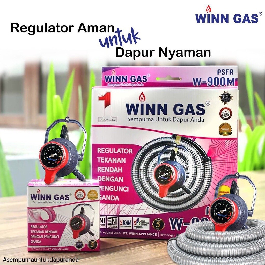 Jual WINN GAS 1 SETT REGULATOR GAS LPG DOUBLE LOCK TEKANAN RENDAH W900M ...