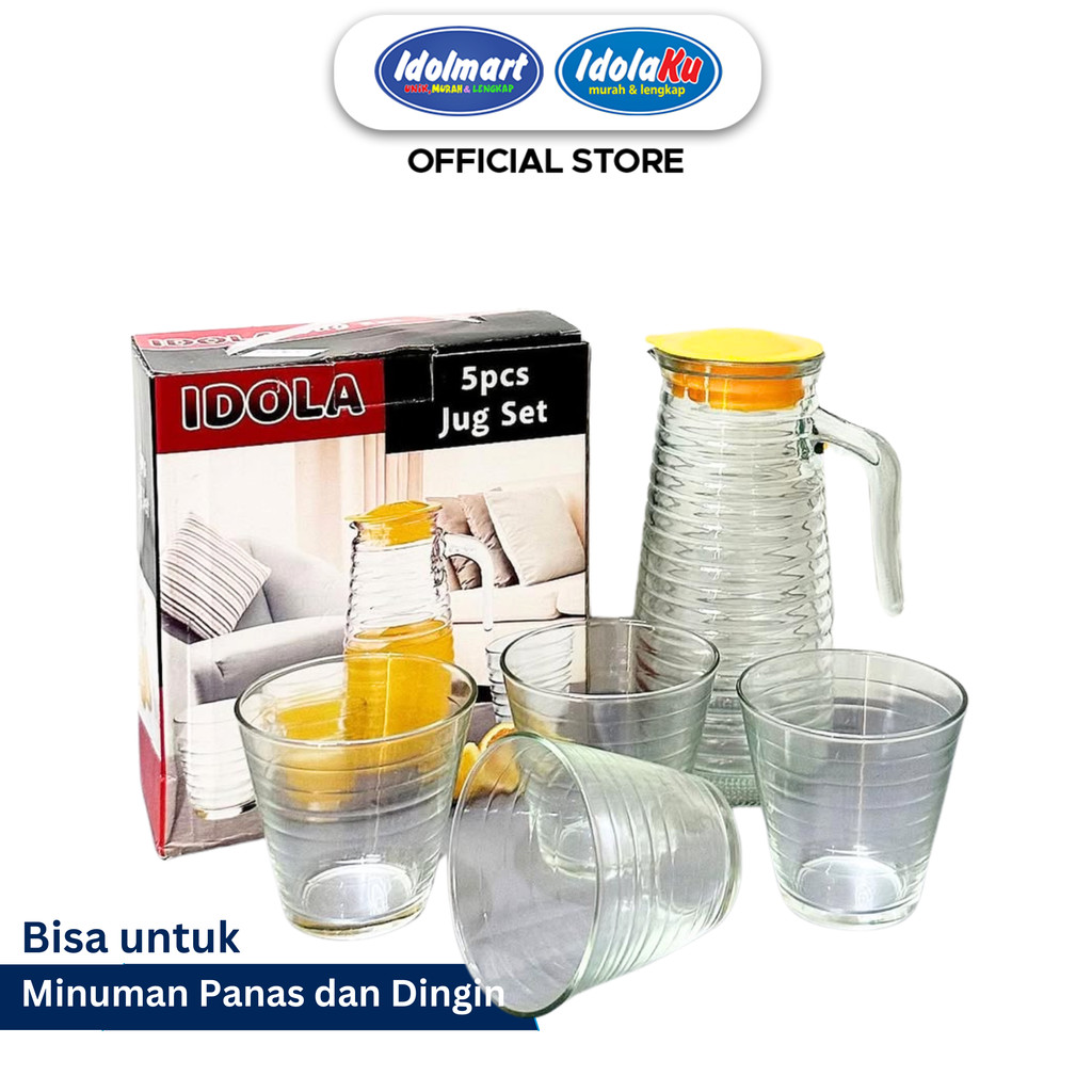Jual IDOLAKU Teko Set Water Jug Set Idola Teko Gelas Set Isi 4 Gelas ...