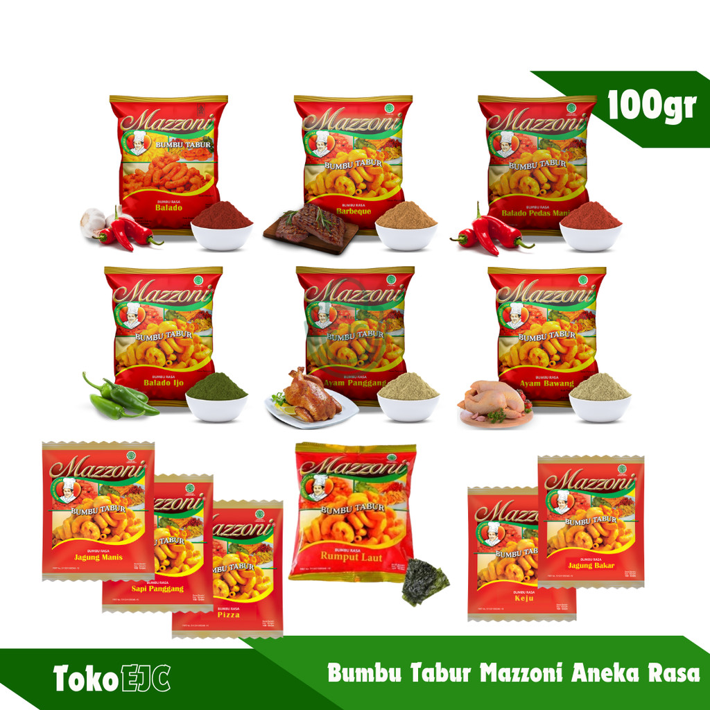 Jual Mazzoni Bumbu Tabur Aneka Rasa 100gr / Bumbu Rumput Laut/ Balado ...