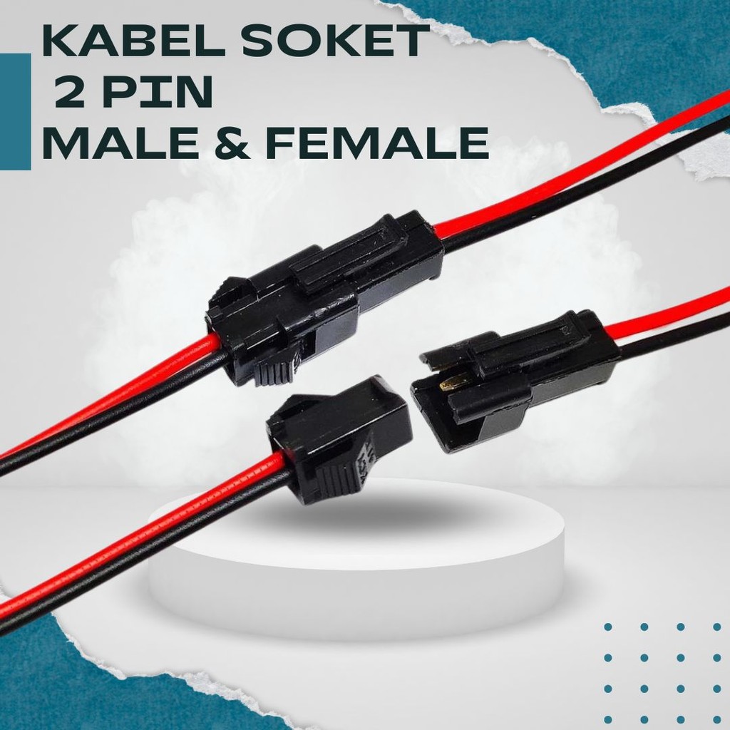 Jual Kabel Soket Terminal 2 Pin Male Female - Konektor Listrik ...