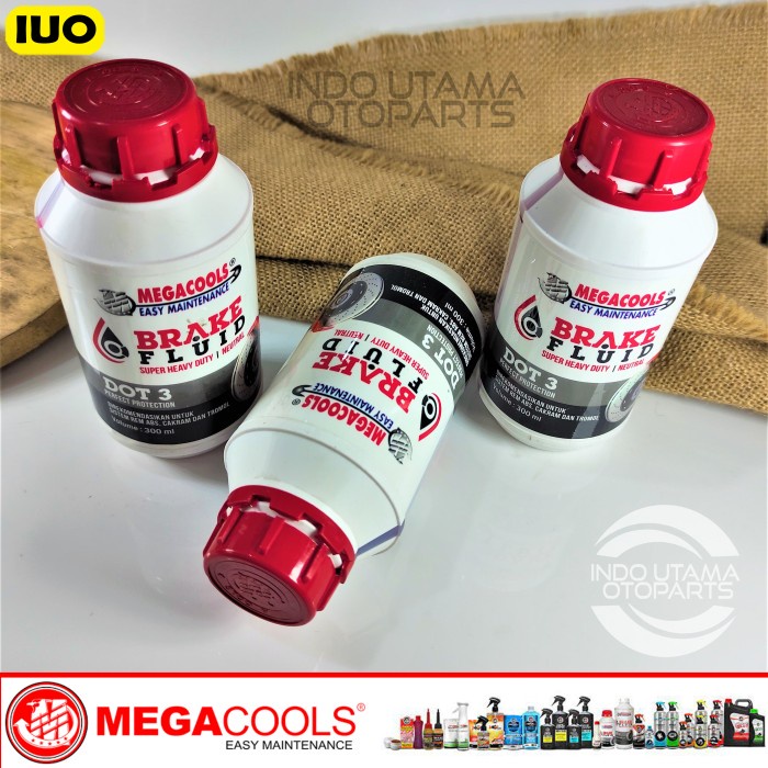 Jual Minyak Rem Dot 3 MegaCools Brake Fluid Warna Merah Megacool 300ml ...