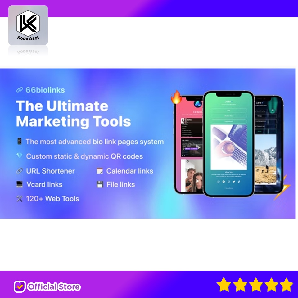 Jual SOURCE CODE APLIKASI 66BIOLINKS - BIO LINKS, URL SHORTENER, QR CODES & WEB TOOLS (SAAS) BY ...