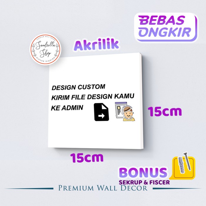Jual Akrilik Custom Acrylic Sign board Ukuran 15 x 15 cm | Shopee Indonesia