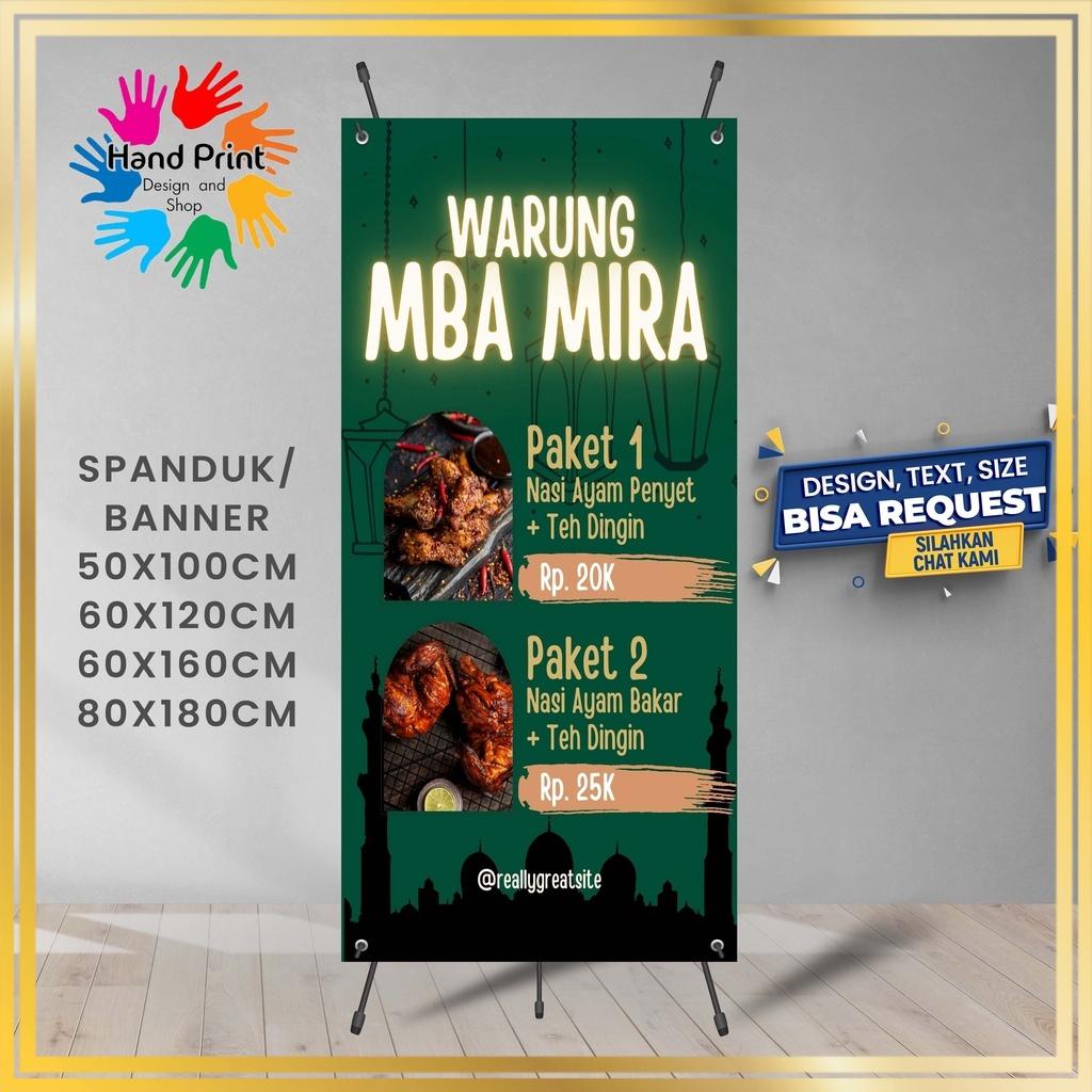 Jual SPANDUK / BANNER Warung Geprek Warna Hijau Jajanan Pedas 60x160 CM ...