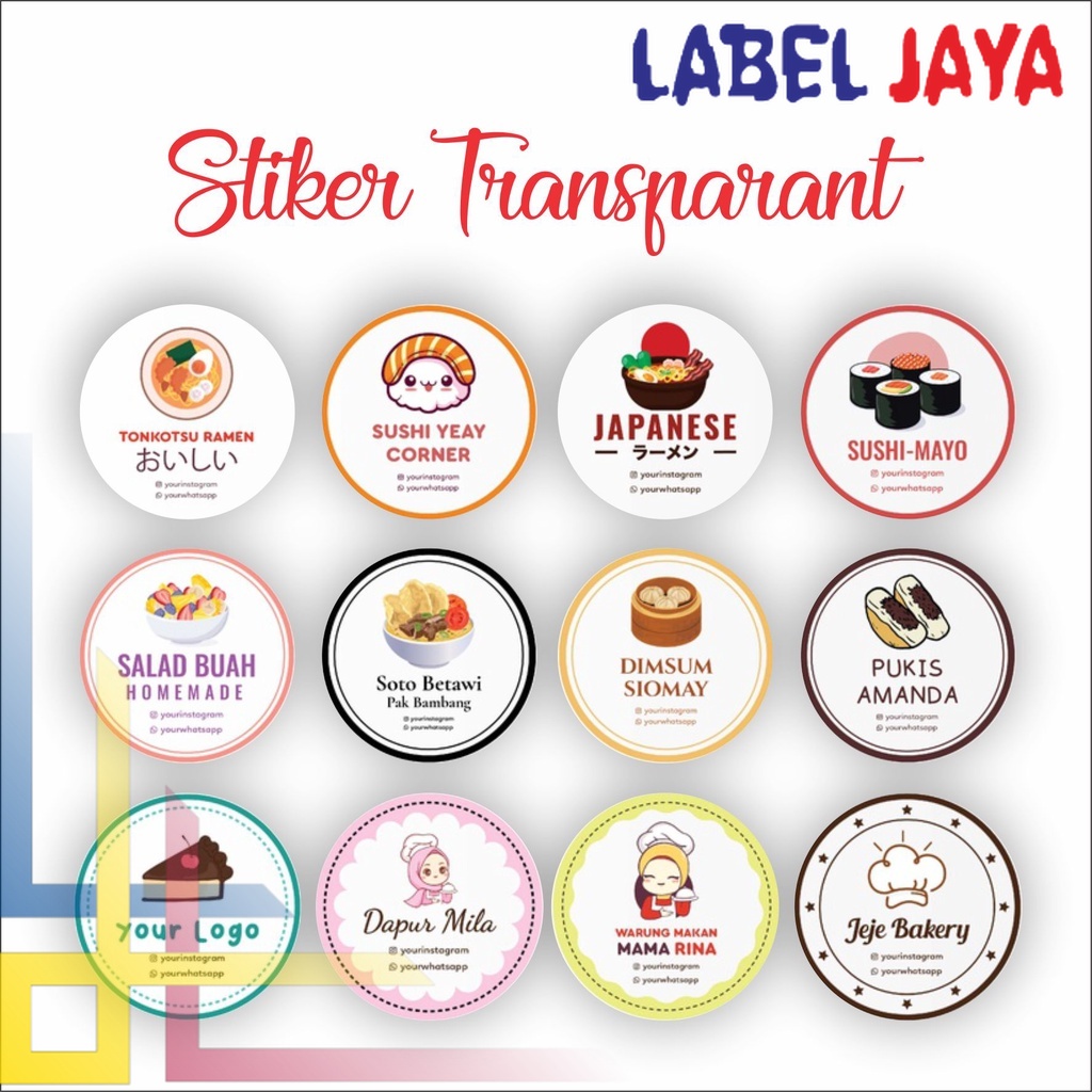 Jual Cetak LABEL STIKER STICKER NAMA TRANSPARAN SOUVENIR Free Desain ...