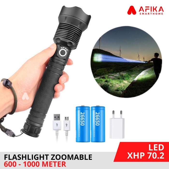 Jual Senter LED Panjang Jarak Jauh Super Terang Anti Air Jarak 600 ...