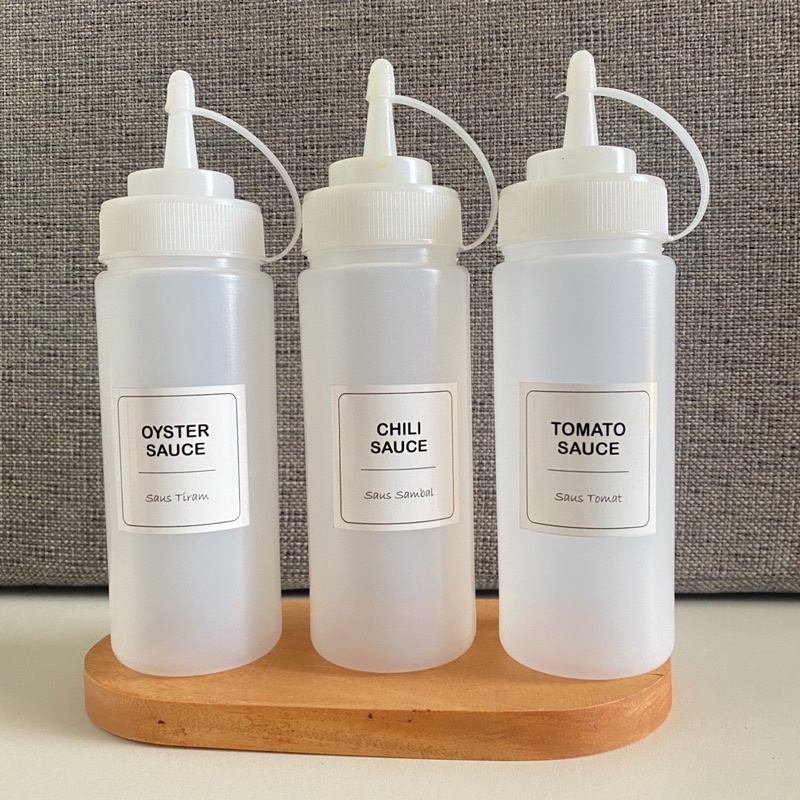 Jual NEW BOTOL SAOS KECAP REFIL 500 PUTIH TEBAL FREE STIKER ANTI AIR ...