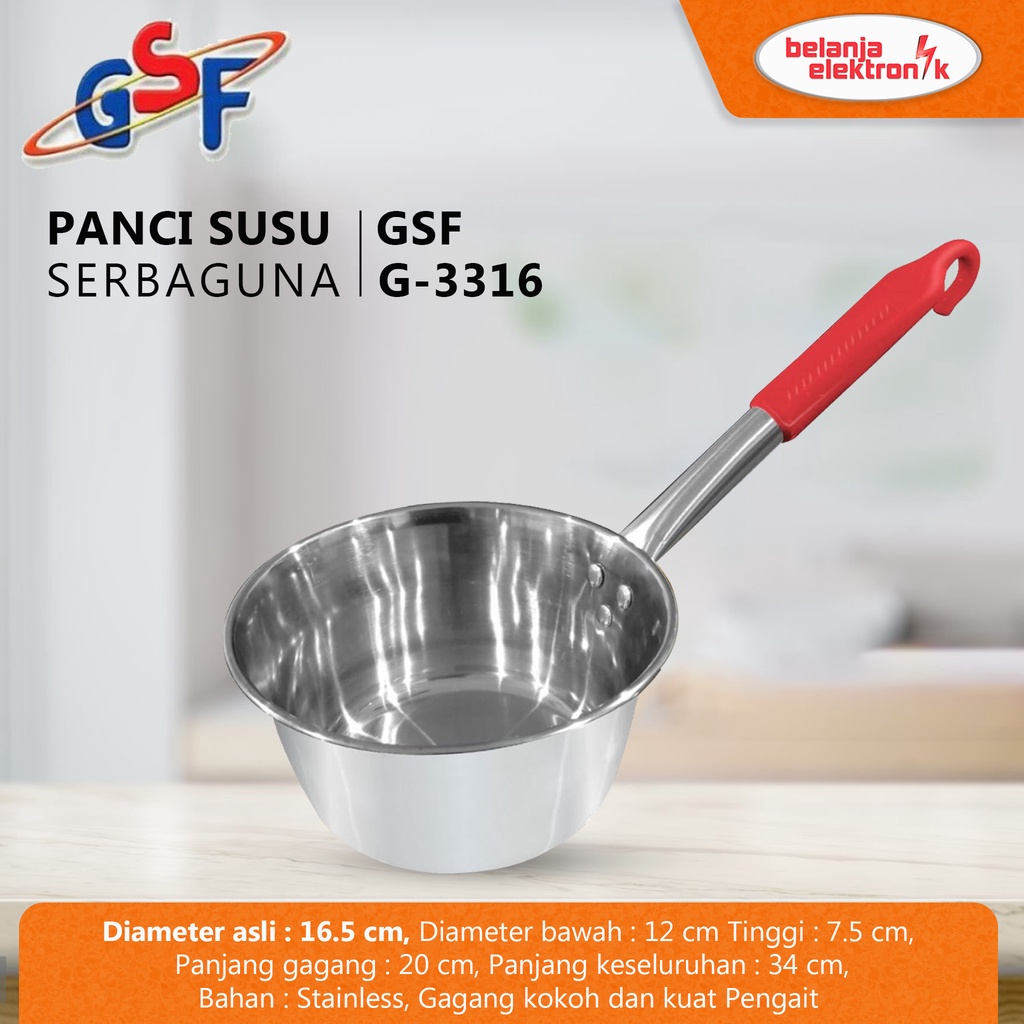 Jual Panci Susu Milk Pot / Sauce Pan /Panci Rebus Stainless 16cm GSF G ...