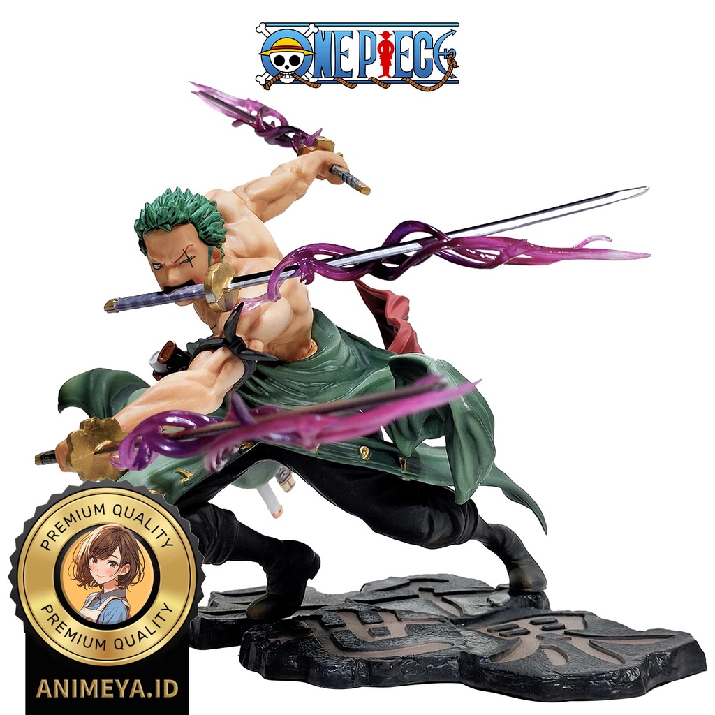 Jual ACTION FIGURE ONE PIECE RORONOA ZORO THREE SWORD STYLE DOUBLE HEAD ...