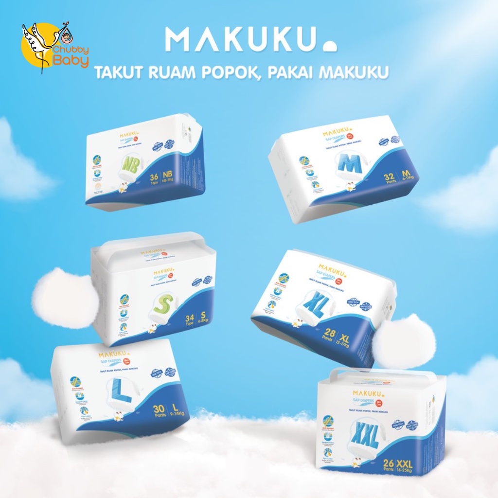Jual MAKUKU SAP Diapers Slim Care Popok Bayi SAP NB/S/M/L/XL/XXL | Shopee Indonesia