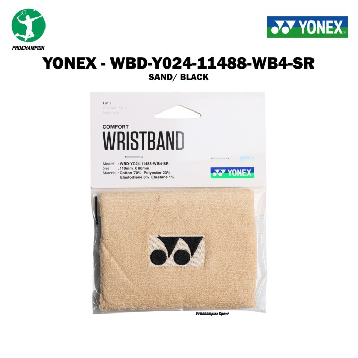 Jual Wristband Deker Tangan YONEX Comfort WB 11488 / WB11488 Sand Black ...