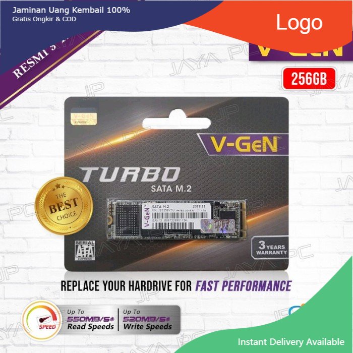 Jual SSD V-Gen Turbo V-Nand M.2 2280 256GB - VGen M2 256 GB Sata 3 ...