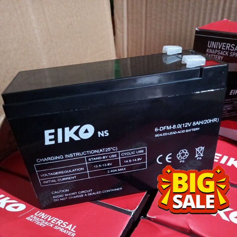 Jual AKI SPRAYER ELEKTRIK SELIS UPS 12V 8AH 9AH 10AH 12AH EIKO | Shopee Indonesia