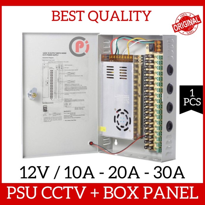Jual Panel Power Supply Box CCTV 12V 12 Volt DC 10A 20A 30A PSU ...