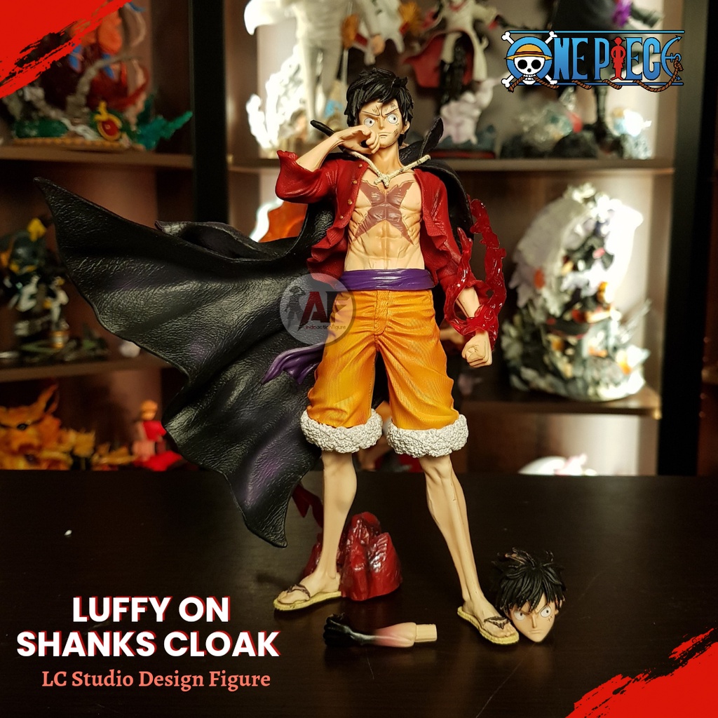 Jual Statue One Piece Luffy on Shanks Cloak New LC Studio design recast ...