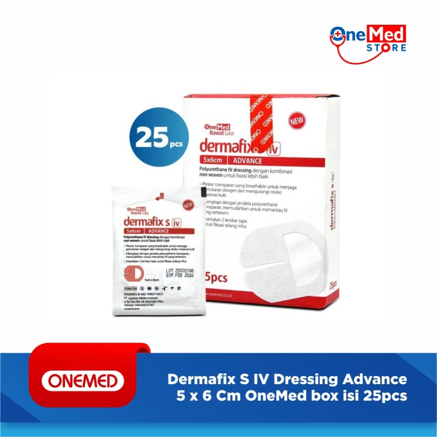 Jual Dermafix S IV Dressing Advance 5 x 6 Cm OneMed box isi 25pcs YG ...