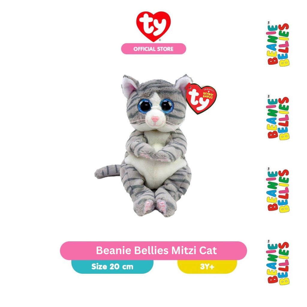 Jual TY Beanie Bellies Mitzi Cat - Boneka Kucing Abu Abu | Shopee Indonesia