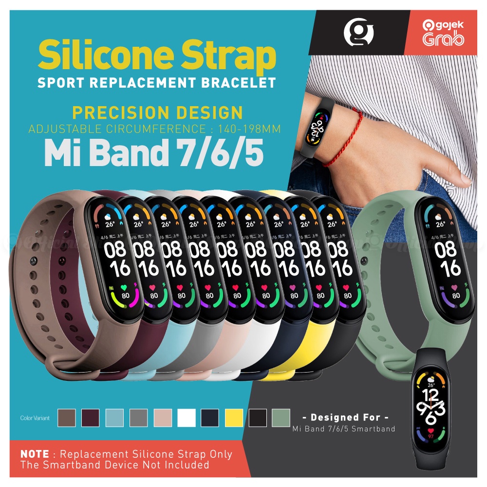 Jual Simple Silicone Strap for Xiaomi Mi Band 7 / 6 / 5 (Tali Jam Wristband Rubber Silikon ...